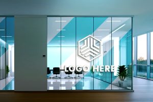 Best Free 3D Glass Window Logo Mockup – GraphicsFamily
