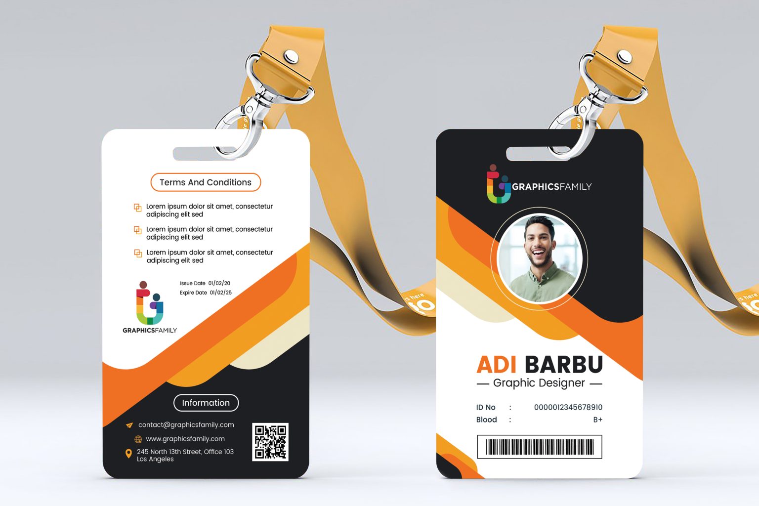 Company Office Employee Id Card Template – GraphicsFamily