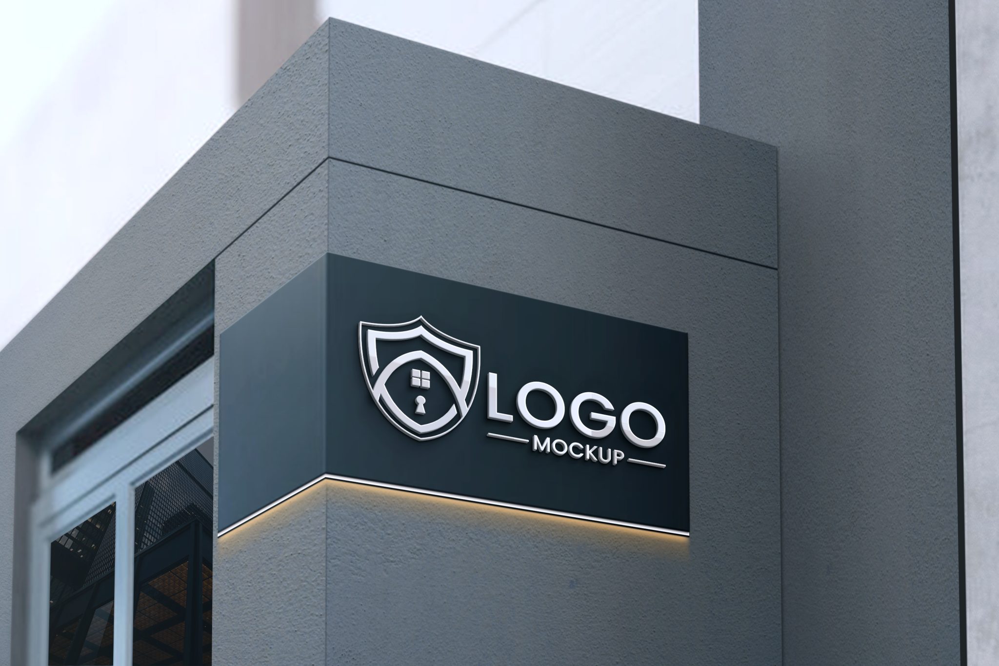 Creative 3D Logo Mockup on Business Building Wall – GraphicsFamily