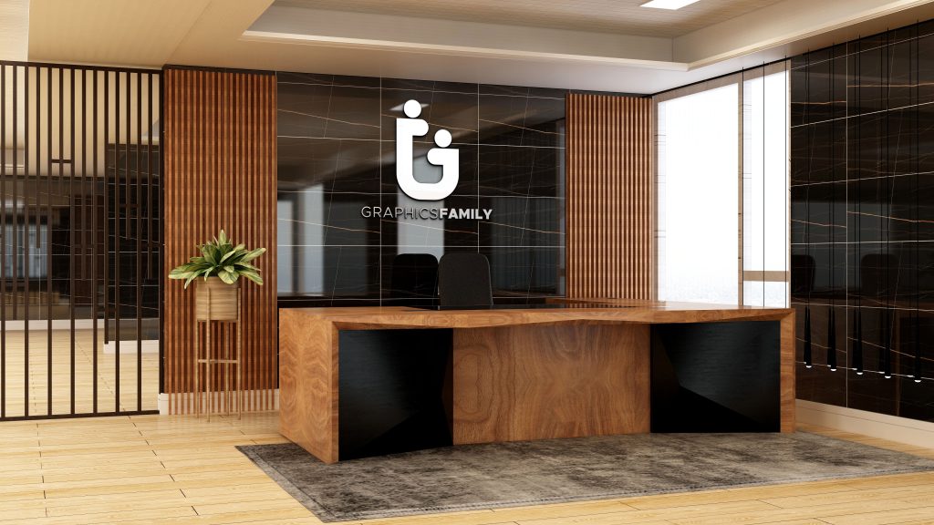 Office Meeting Room 3D Wall Logo Mockup – GraphicsFamily