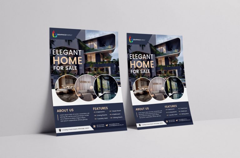 Modern & Elegant Real Estate Flyer Design Template – GraphicsFamily