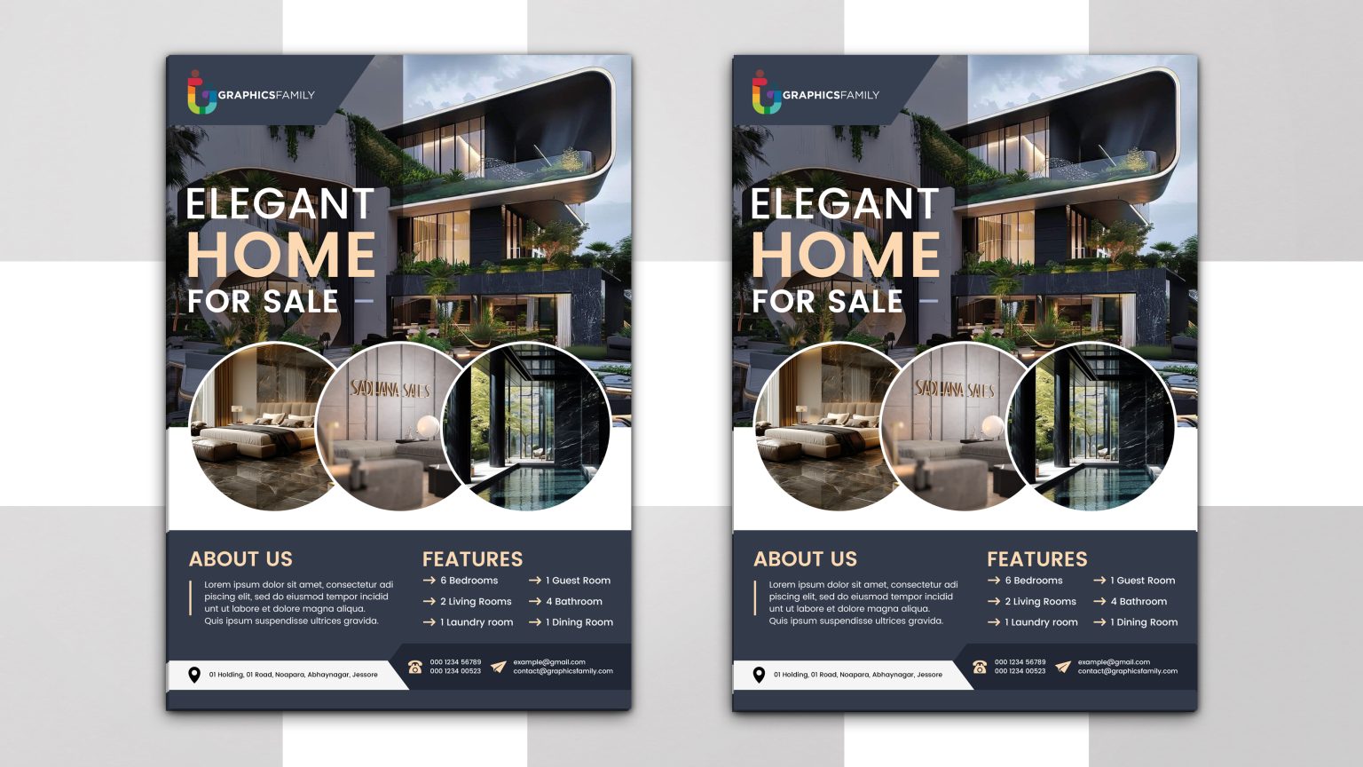 Modern & Elegant Real Estate Flyer Design Template – GraphicsFamily