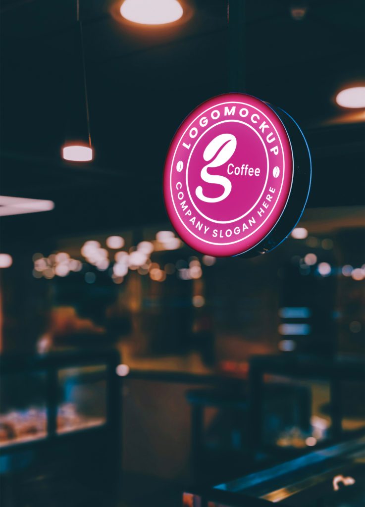 Pink Signage Logo Mockup – GraphicsFamily