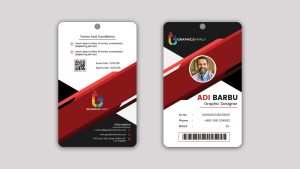 Red Employee Id Card Design Template – GraphicsFamily