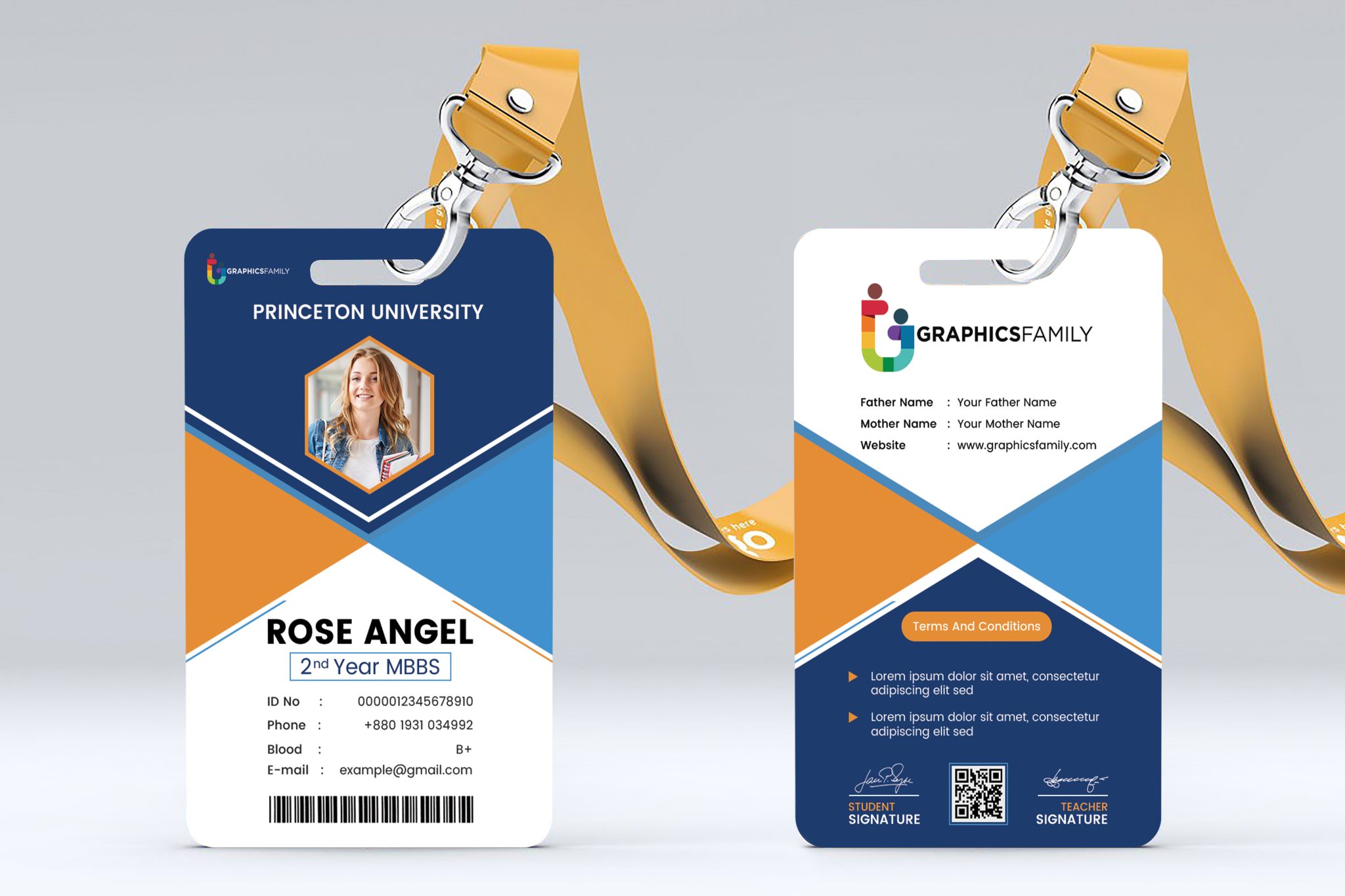 University Id Card Template – GraphicsFamily