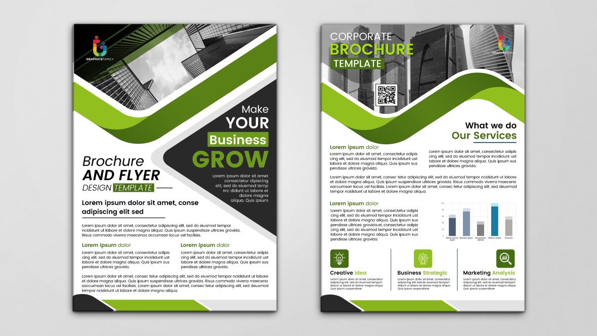 Brochures and flyers template design vector image – GraphicsFamily