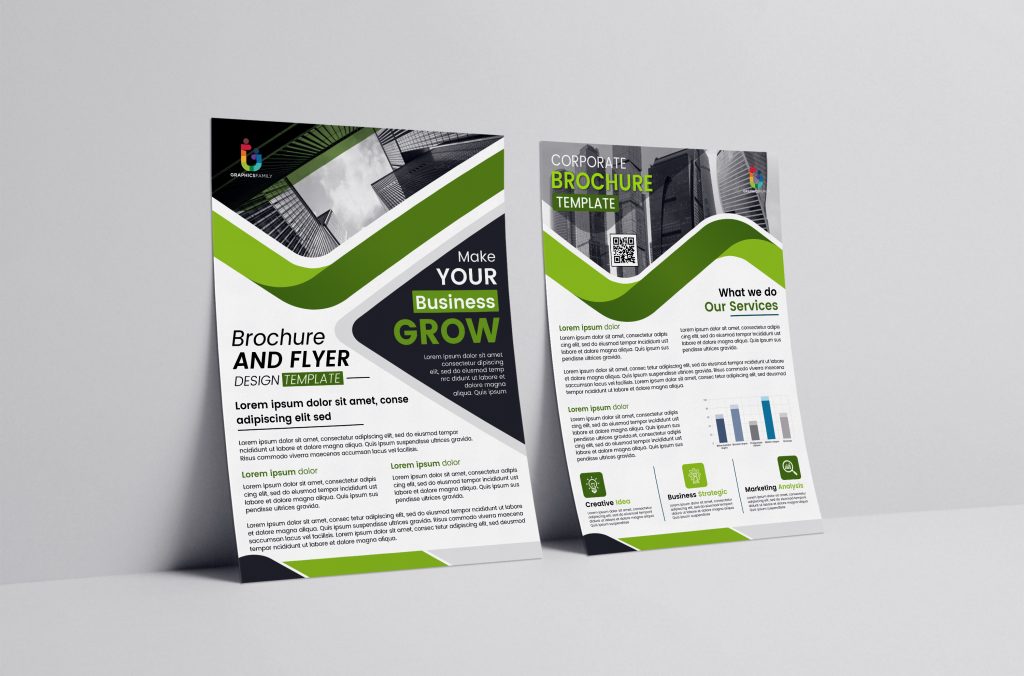 Brochures and flyers template design vector image – GraphicsFamily