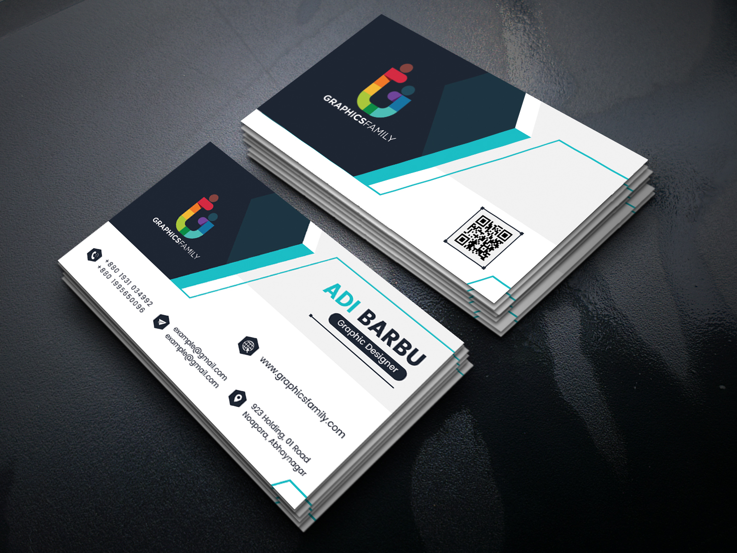 Business card template vector image – GraphicsFamily