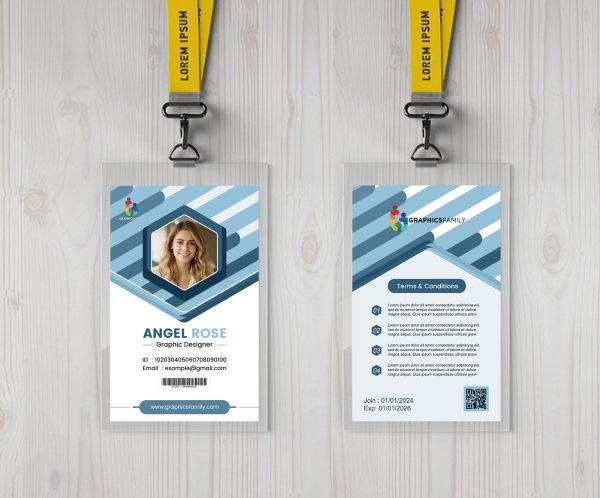 Clean modern employee id card design – GraphicsFamily