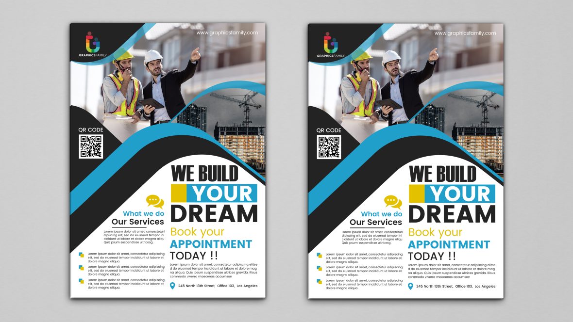 Construction Company Flyer Template – GraphicsFamily