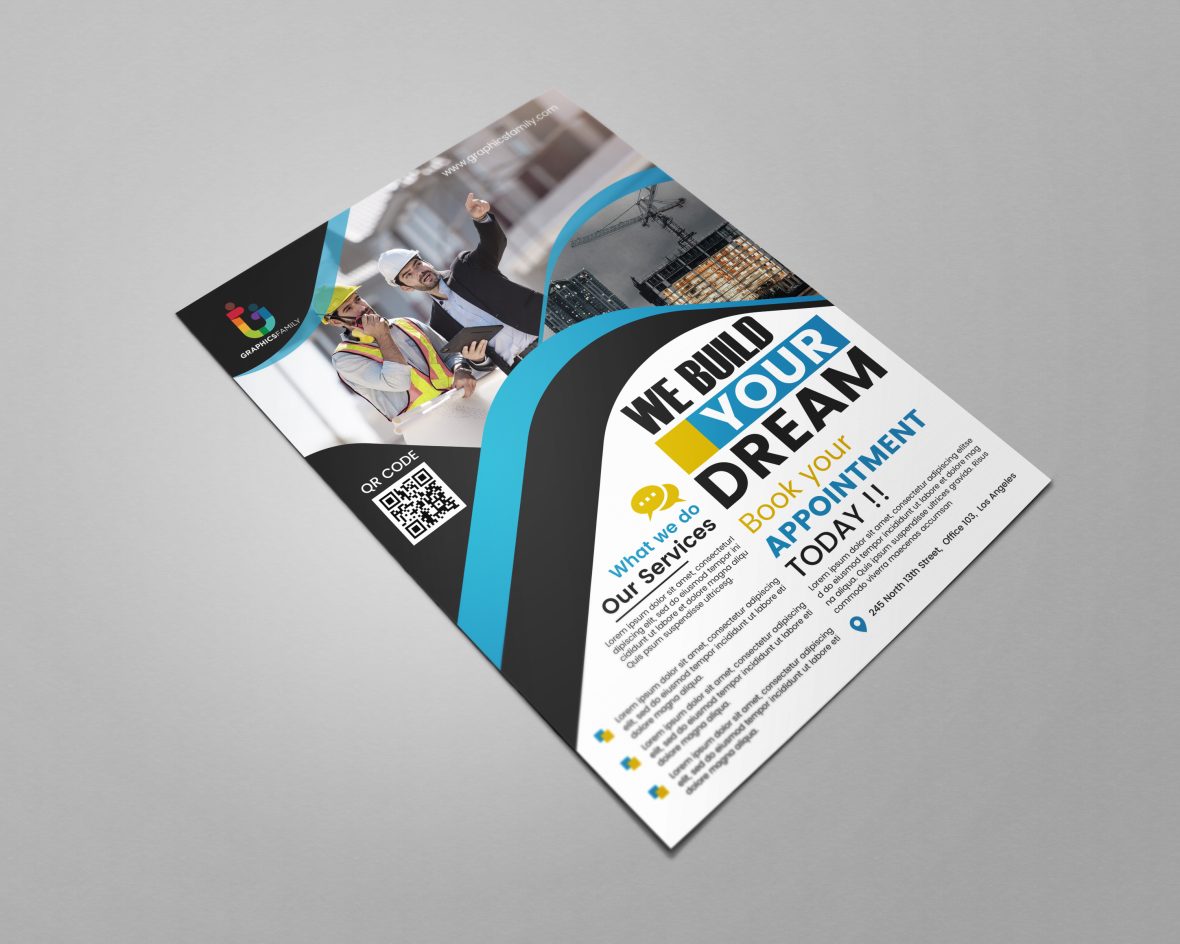 Construction Company Flyer Template – GraphicsFamily