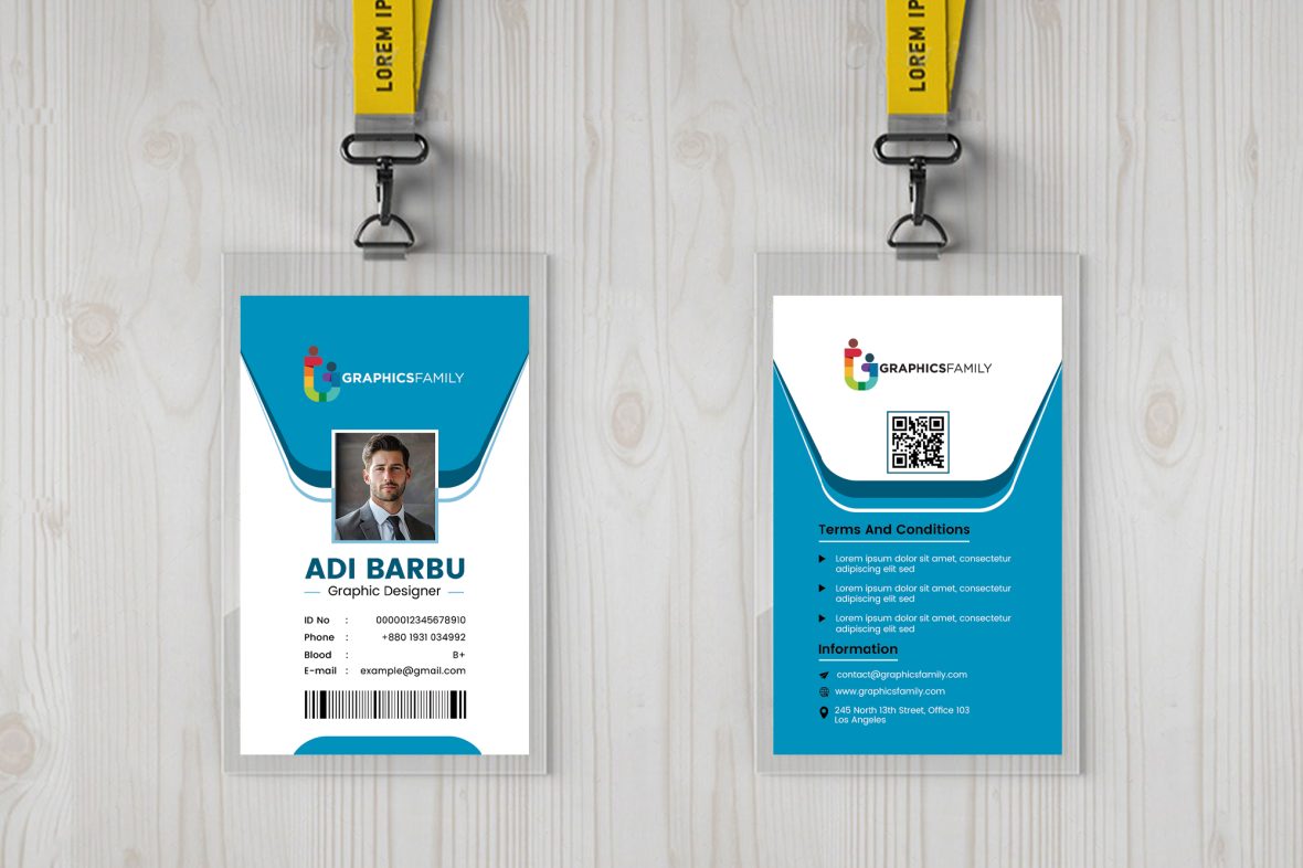 Free Identification Card Design Template – GraphicsFamily