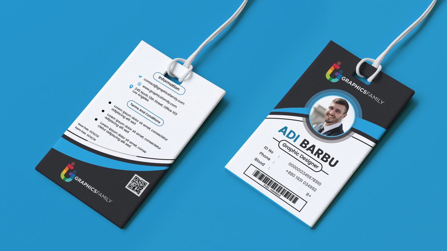 Office Identification Card Design Template – GraphicsFamily