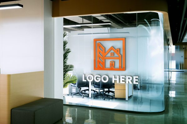 Free 3D Glass Window PSD Logo Mockup – GraphicsFamily