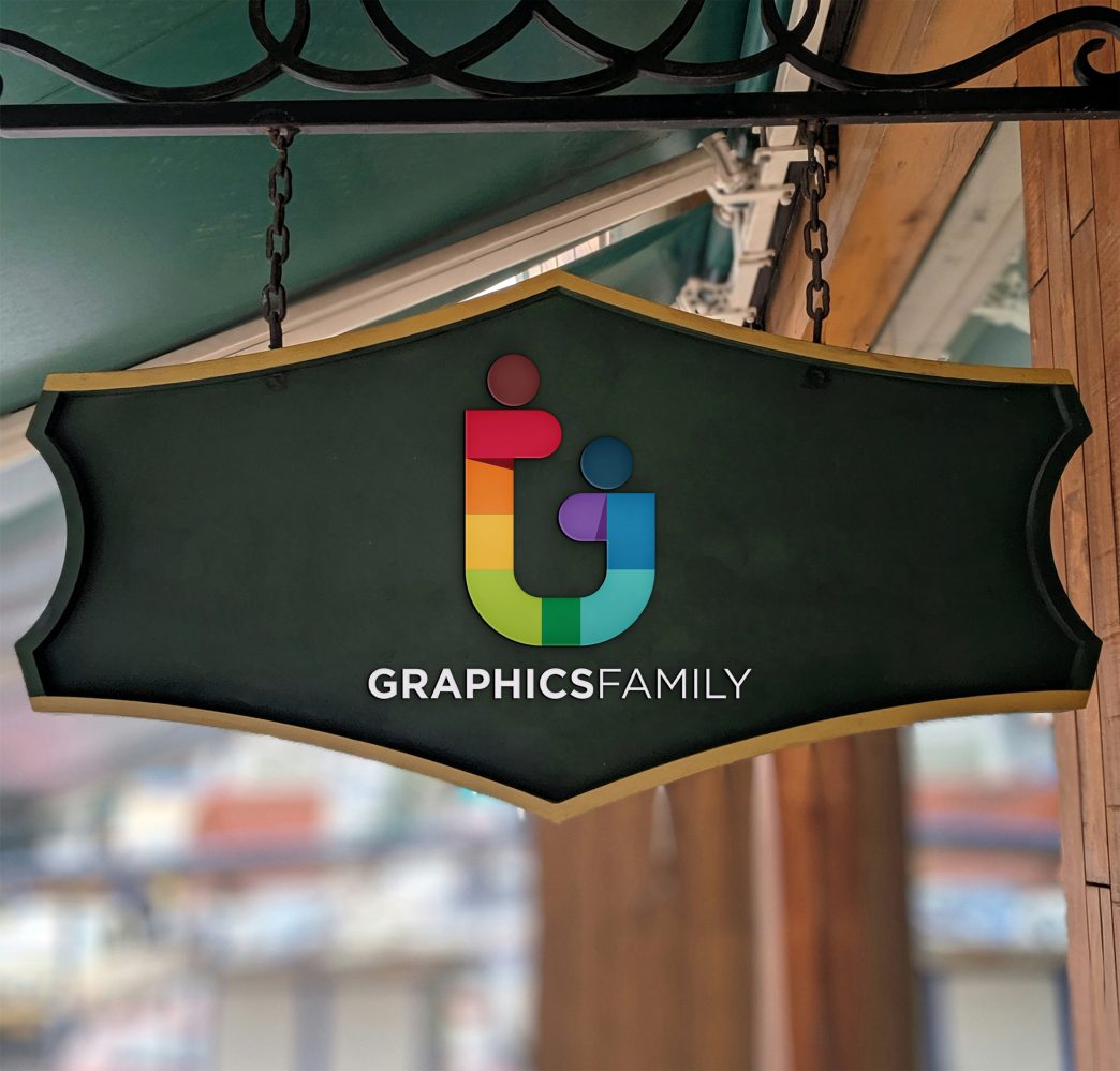 Green Sign Logo Mockup – GraphicsFamily