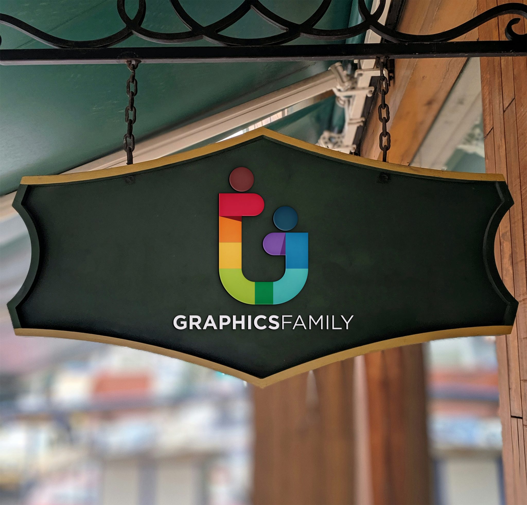 Green Sign Logo Mockup – GraphicsFamily