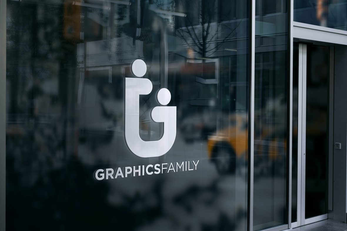 High-Quality Free PSD 3D Glass Window Logo Mockup – GraphicsFamily