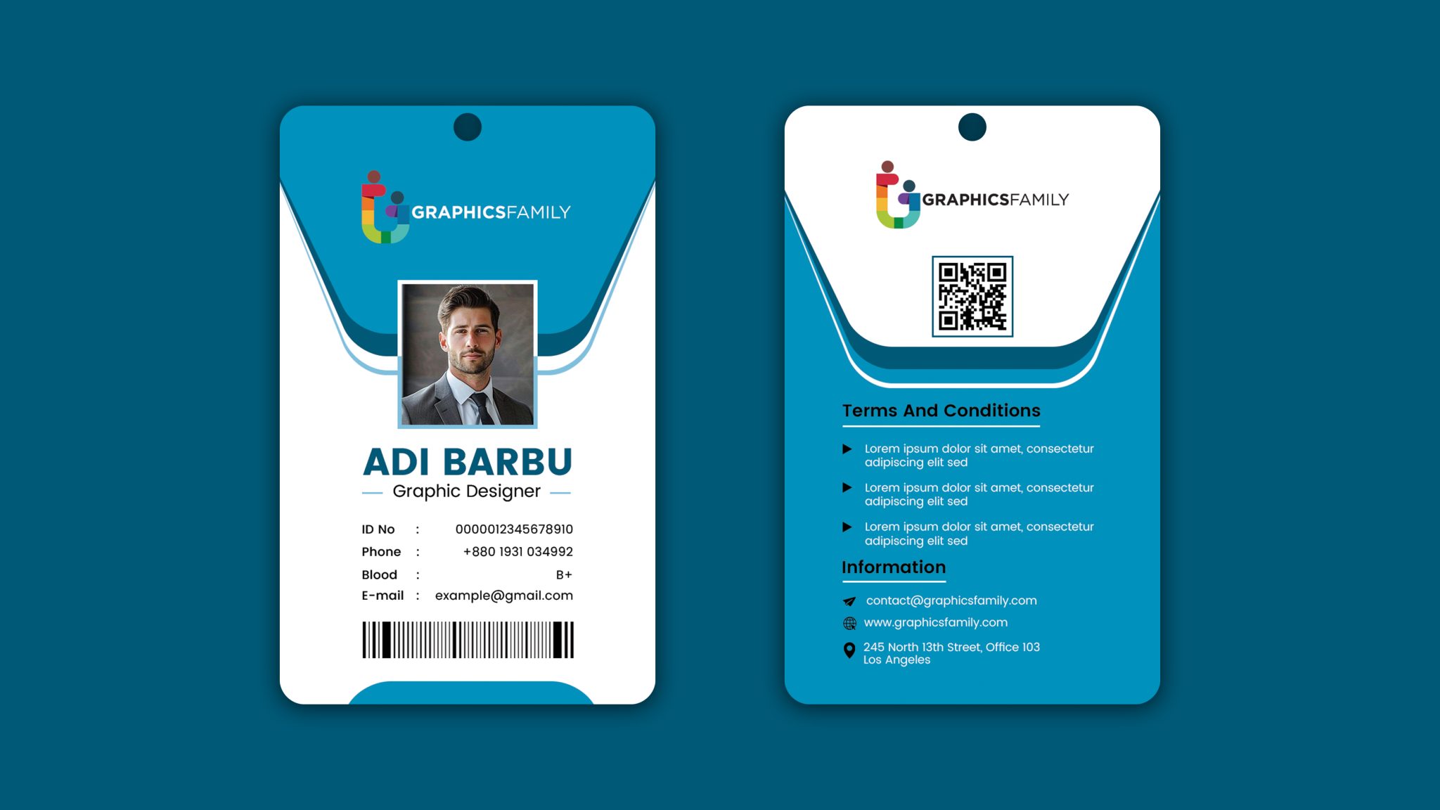 Free Identification Card Design Template – GraphicsFamily