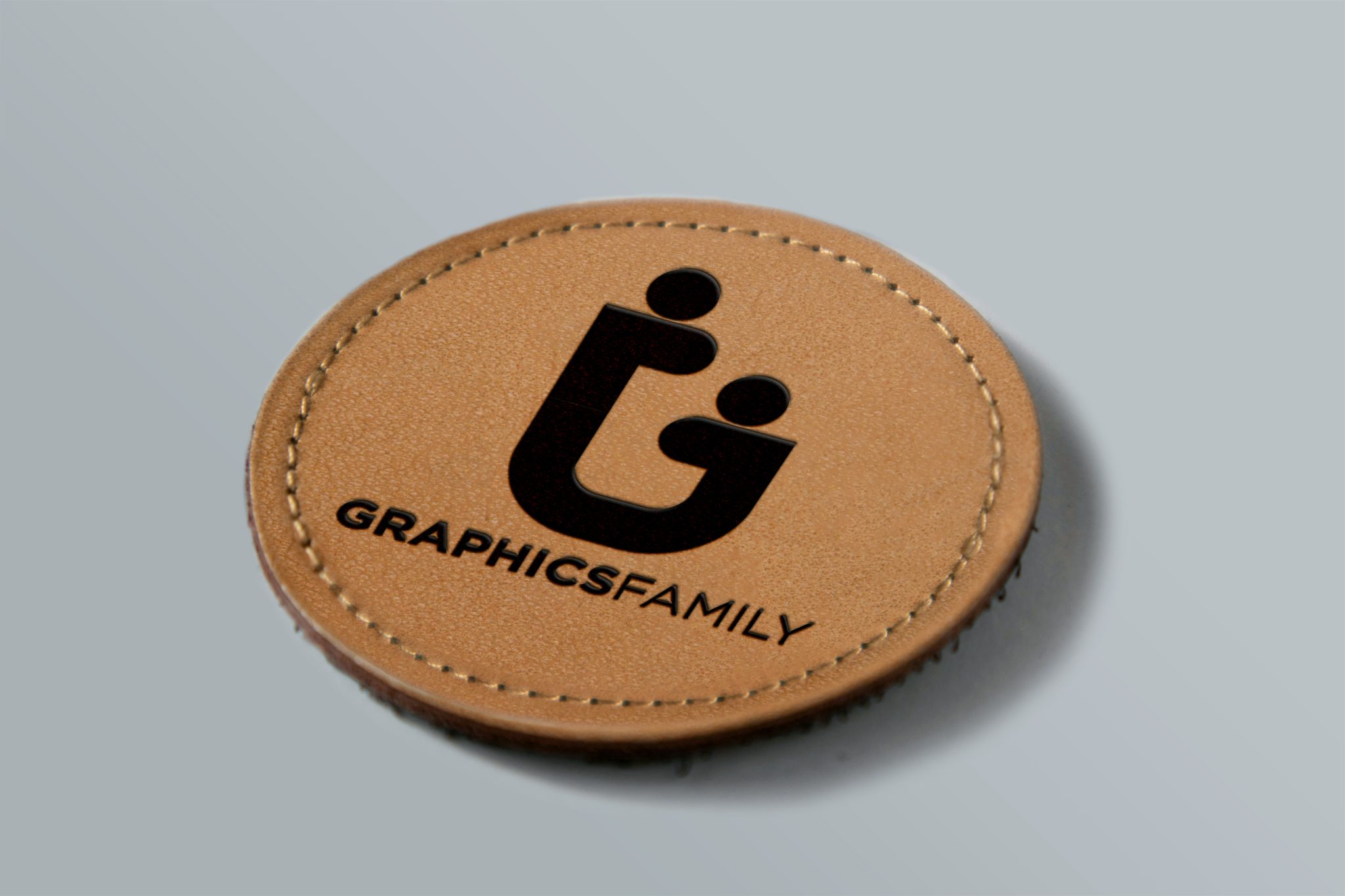 Round Leather Logo Mockup – GraphicsFamily