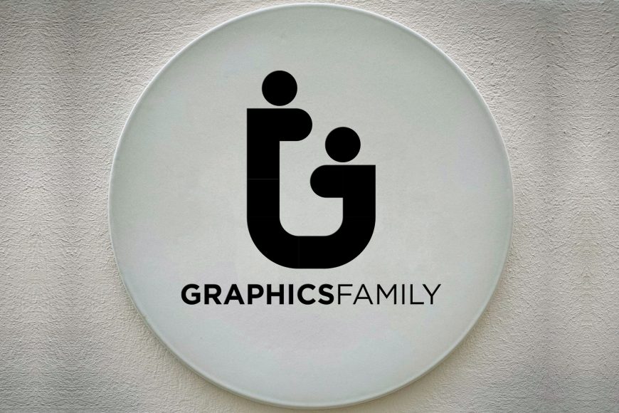 Round Signage Logo Mockup – GraphicsFamily