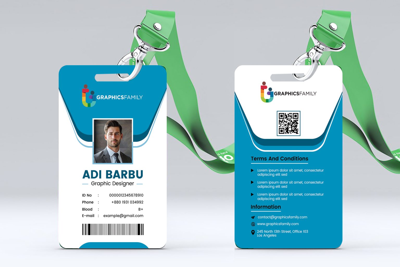 Free Identification Card Design Template – GraphicsFamily