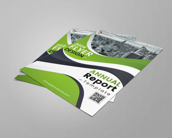 Green Cover Annual Report Template – GraphicsFamily