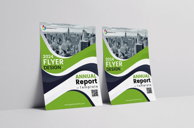 Green Cover Annual Report Template – GraphicsFamily