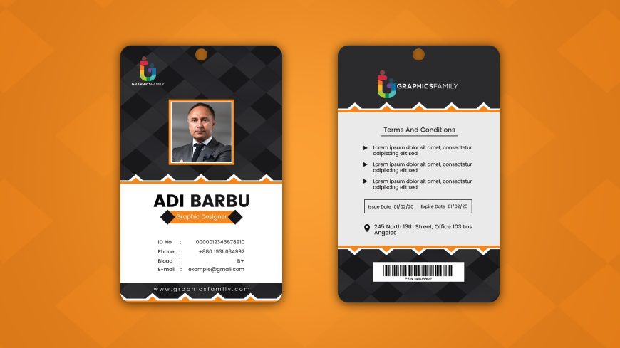 Id Card Badge Information Template – GraphicsFamily