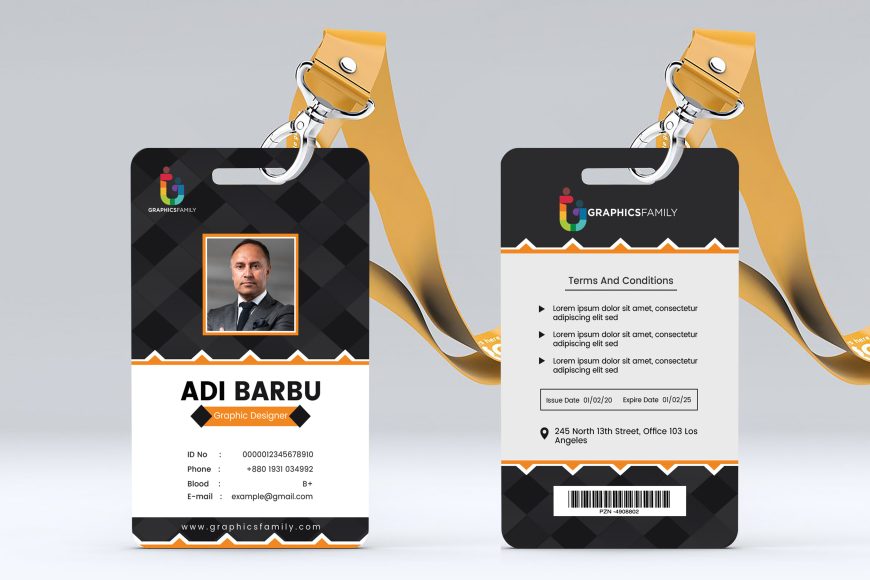 Id Card Badge Information Template – GraphicsFamily