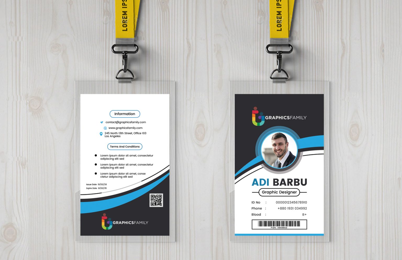 Office Identification Card Design Template – GraphicsFamily