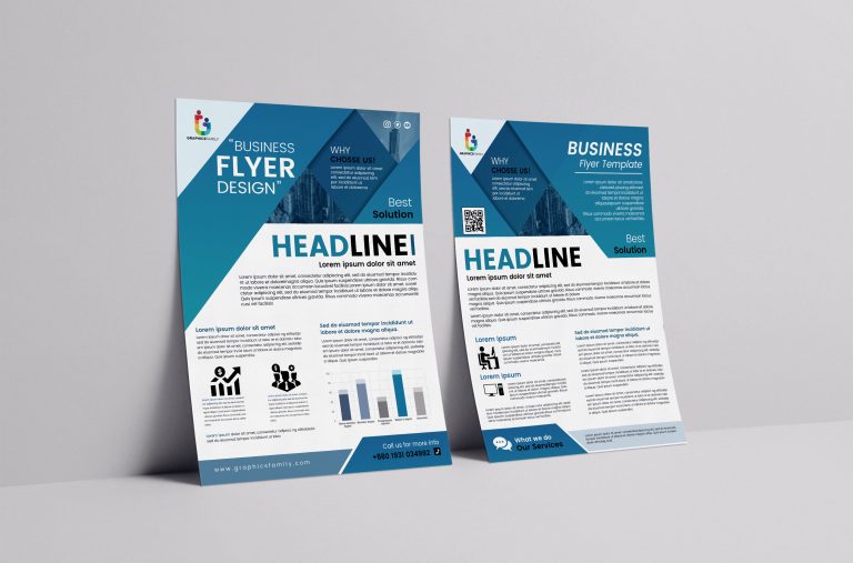 Double Side Presentation Flyer Design Template – GraphicsFamily