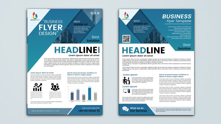 Double Side Presentation Flyer Design Template – GraphicsFamily