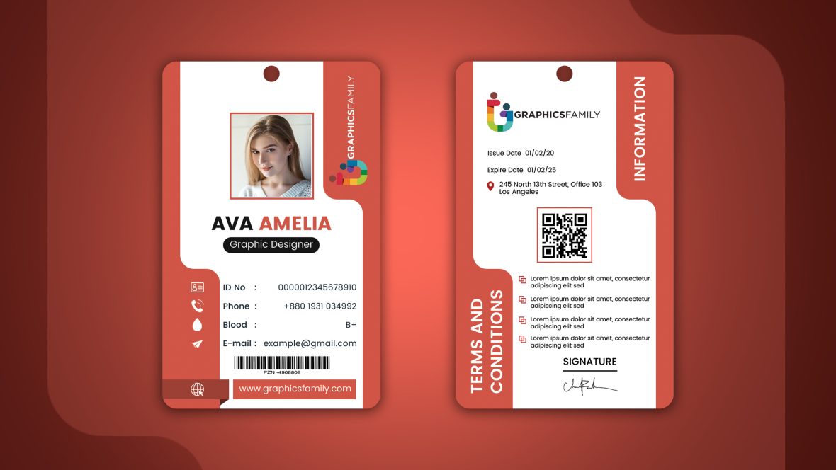 Professional Identification Card Template Design – GraphicsFamily