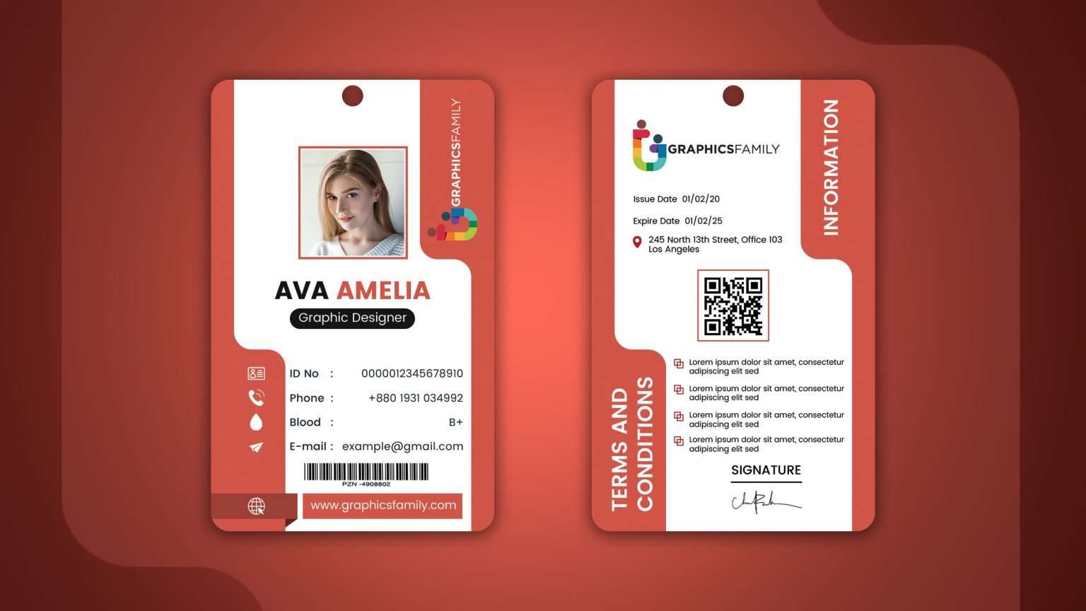 Professional Identification Card Template Design – GraphicsFamily