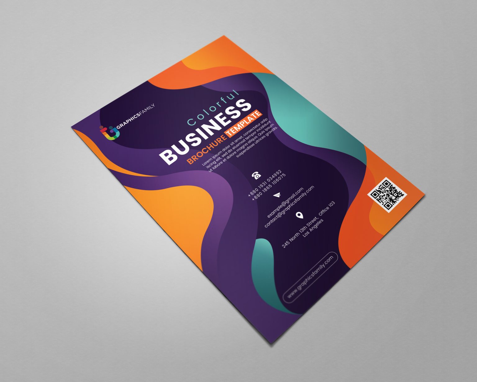 Free Colorful Business Brochure Template – GraphicsFamily