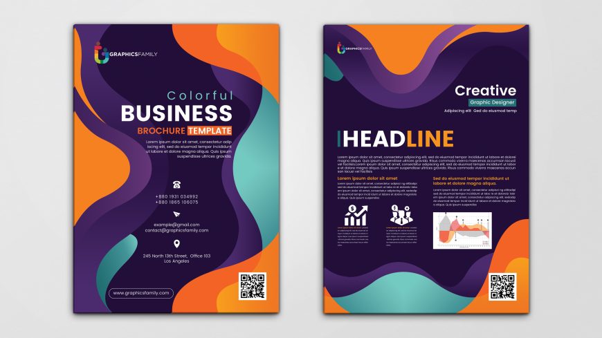 Free Colorful Business Brochure Template – GraphicsFamily