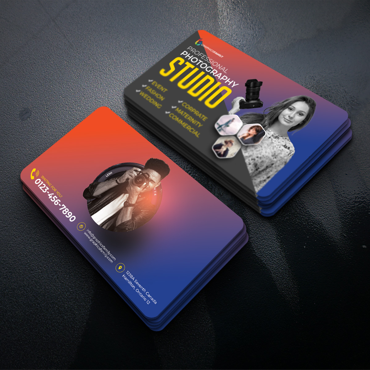 303+ Best Free Business Card Templates - GraphicsFamily