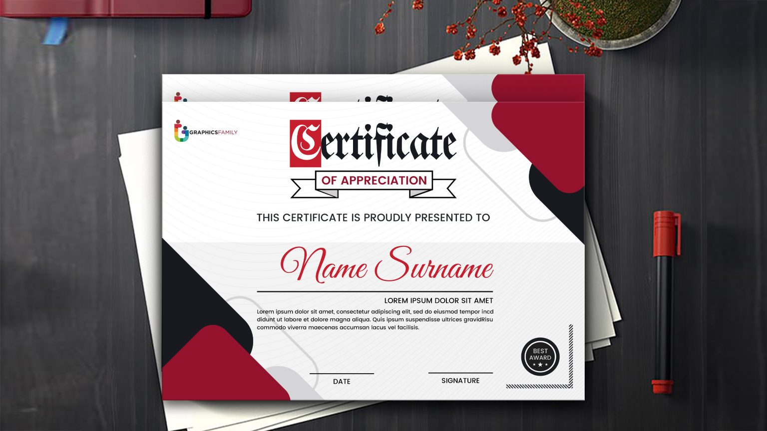 117+ Best Free Certificate PSD Templates To Download - GraphicsFamily
