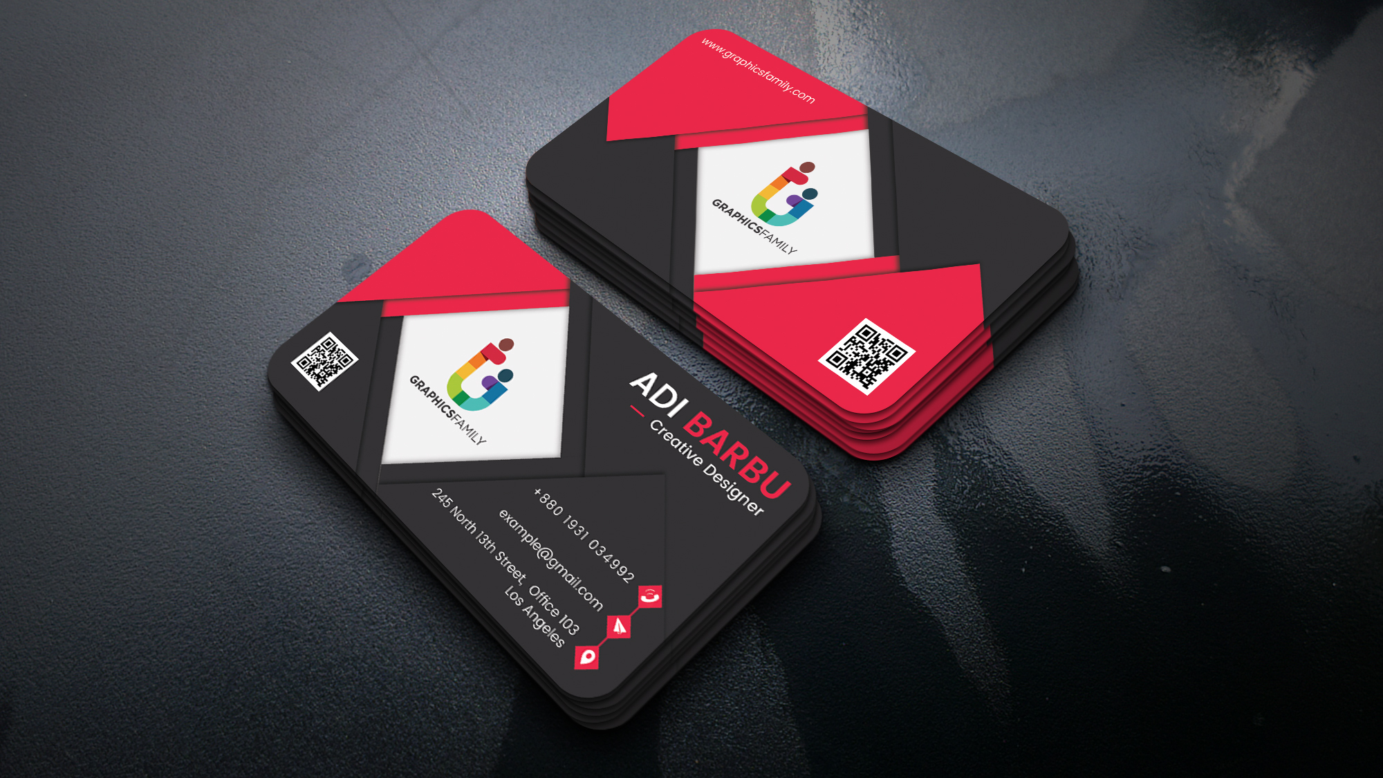 Attractive Corporate Business Card Template – GraphicsFamily