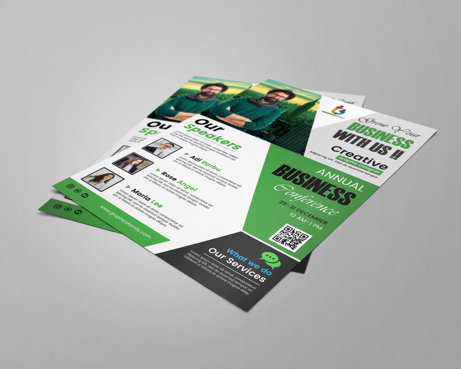 Free PSD Corporate Business Conference Flyer Template – GraphicsFamily