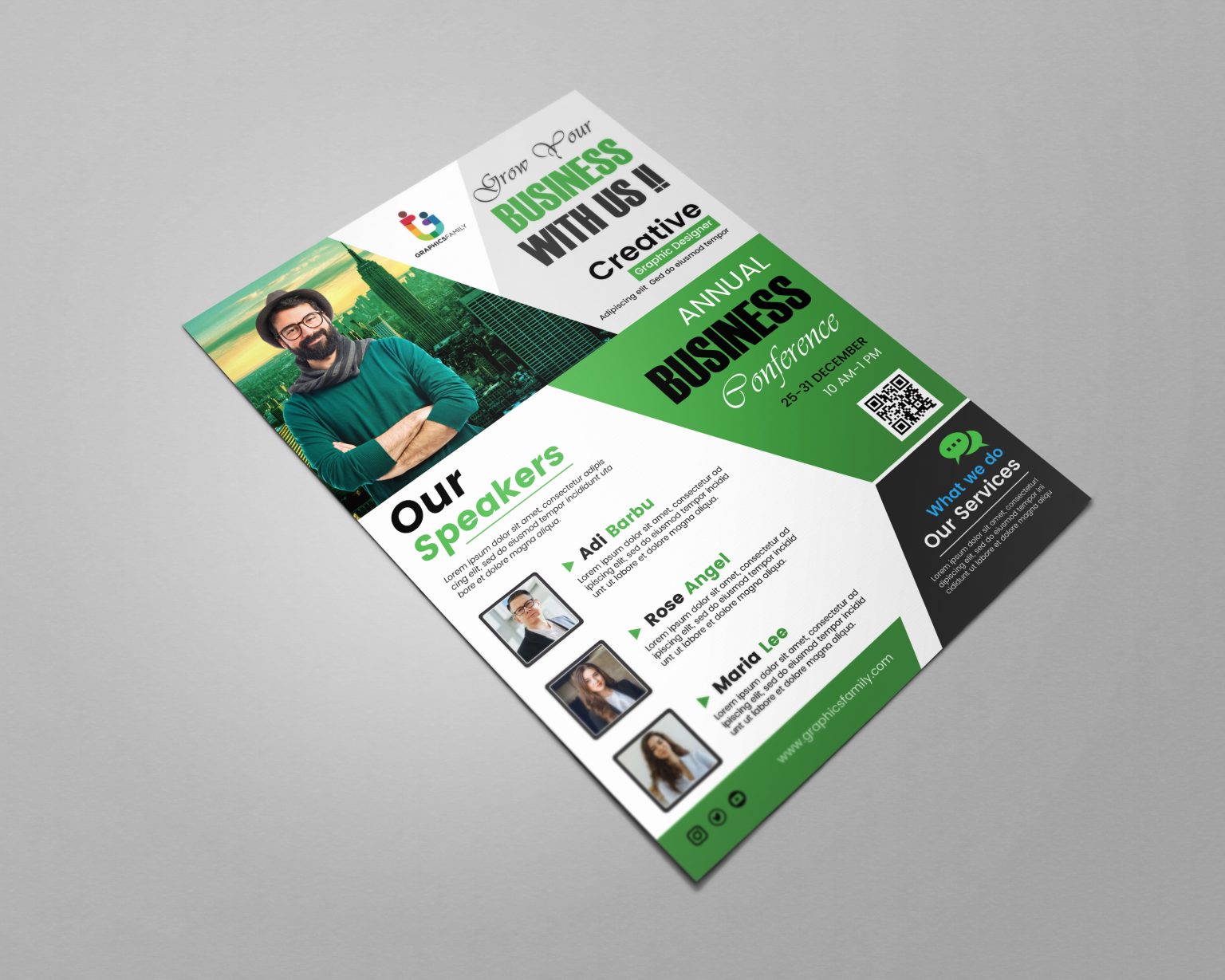 Free PSD Corporate Business Conference Flyer Template – GraphicsFamily