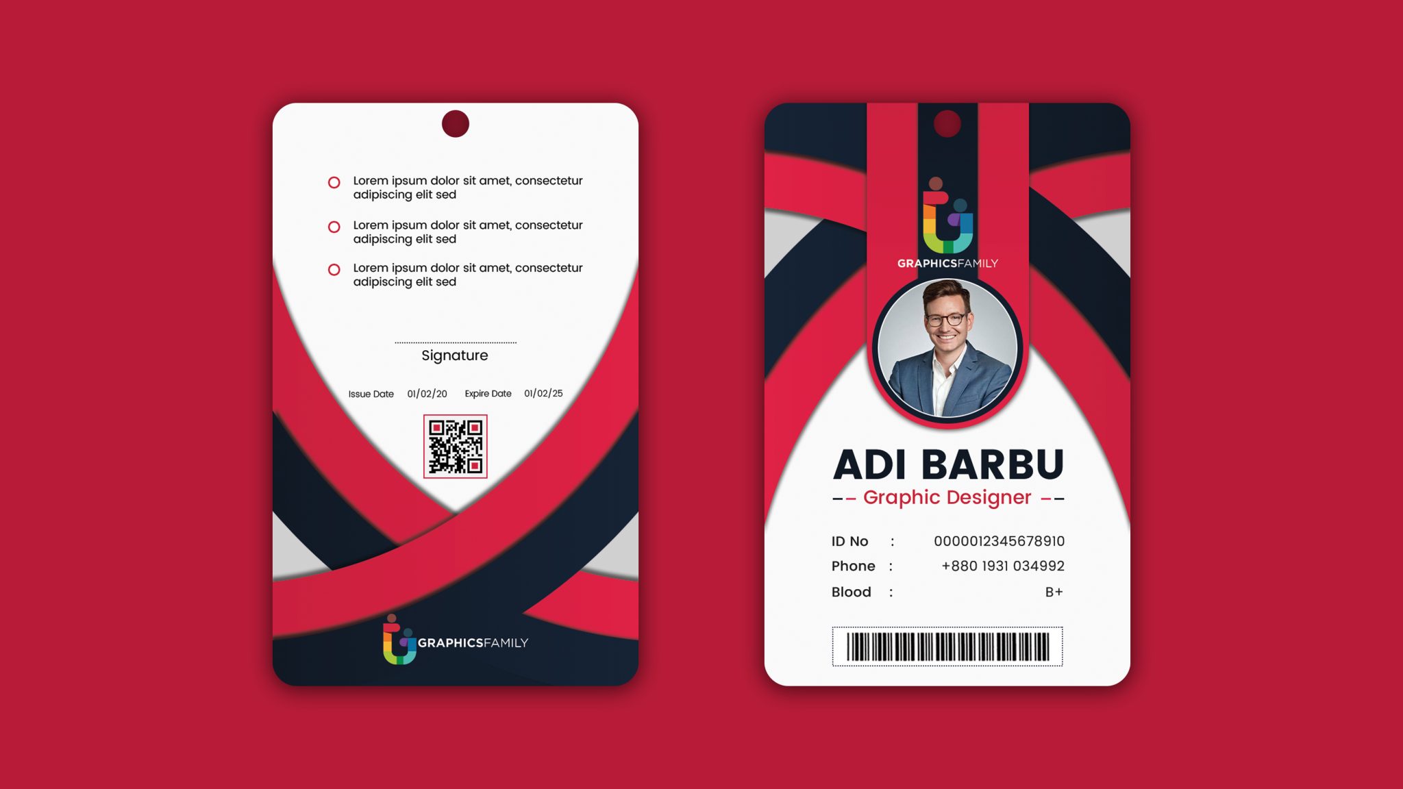 Company Access Id Card Template – GraphicsFamily