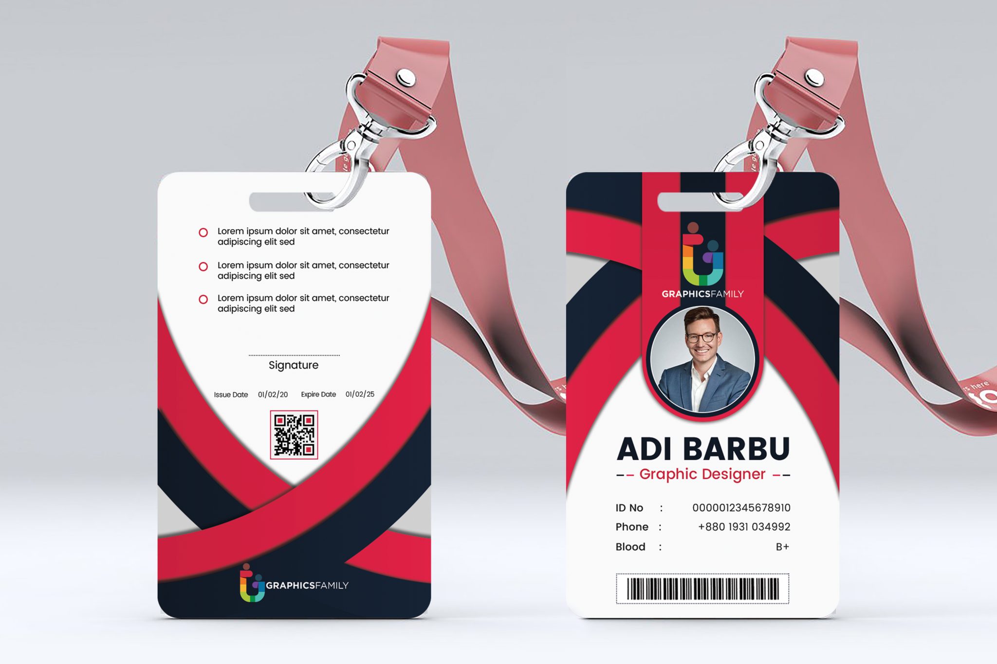 Company Access Id Card Template – GraphicsFamily