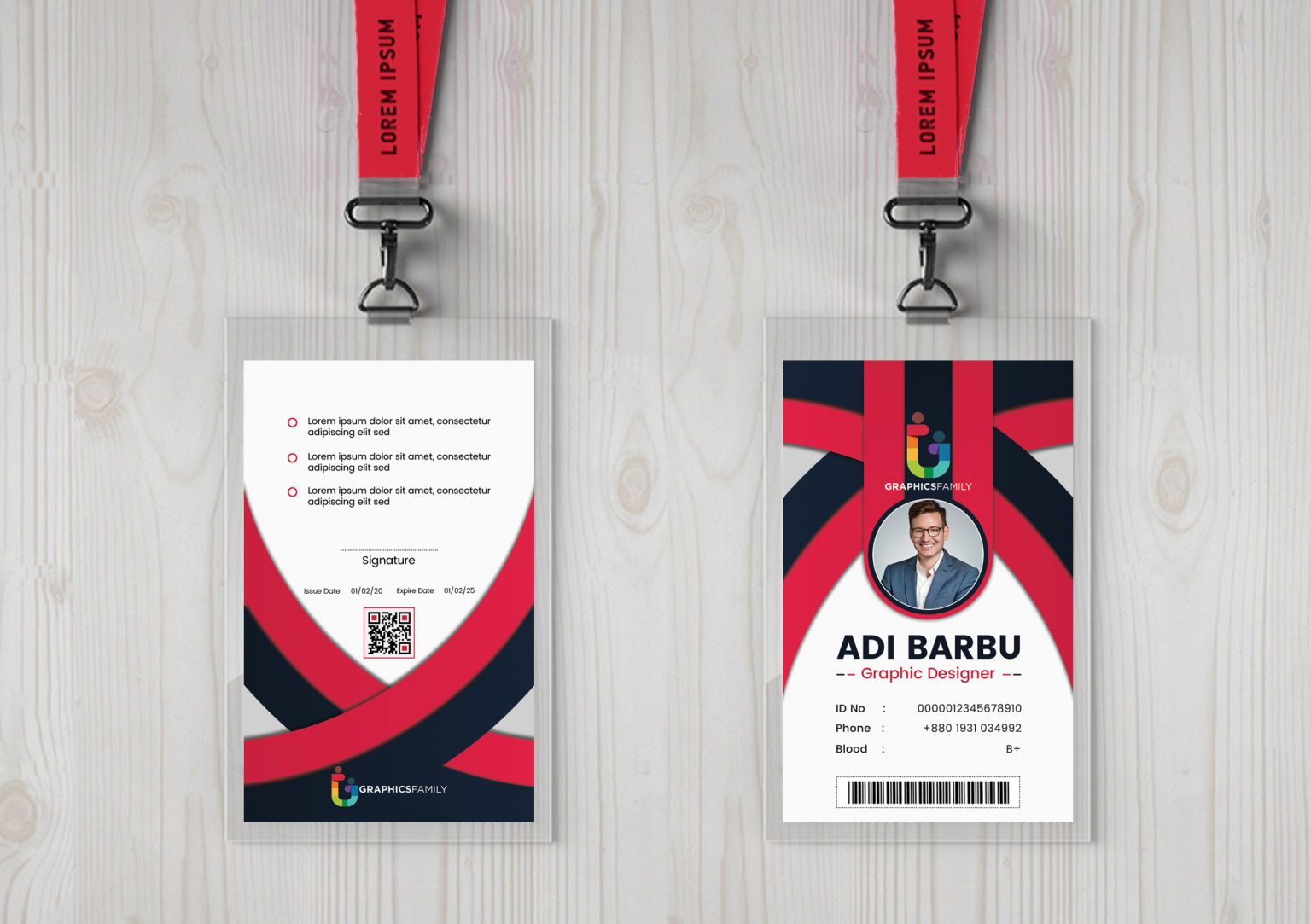 Company Access Id Card Template – GraphicsFamily